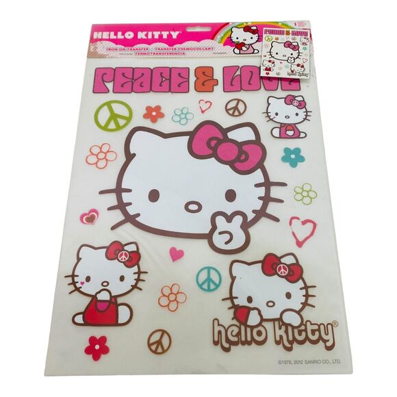 Sanrio | Other | Hello Kitty By Sanrio Peace Love Fabric Iron On ...